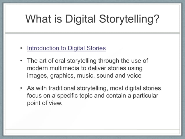 Digital storytelling presentation | PPTX