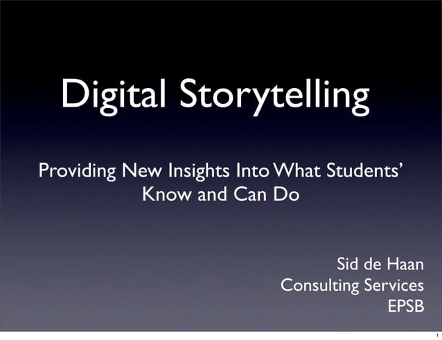 Digital storytelling slideshow | PDF | Digital Arts | Fine Art