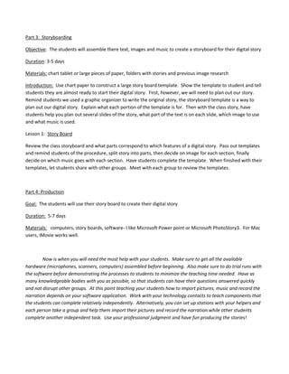 Digital storytelling unit plan | PDF | Homework and Study | Education