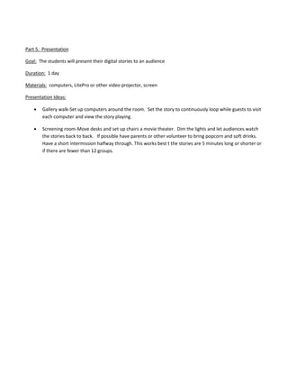 Digital storytelling unit plan | PDF | Homework and Study | Education