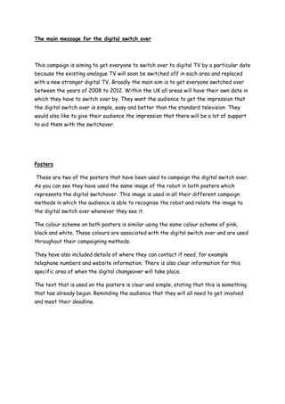 Digital Switch Over | DOCX