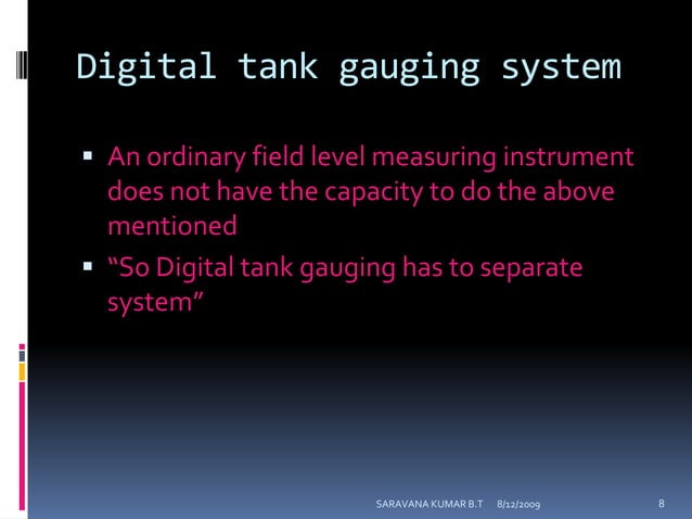 digital tank gauging system and DCS | PPTX