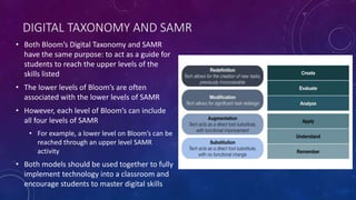 Bloom's Digital Taxonomy and the SAMR Model | PPT
