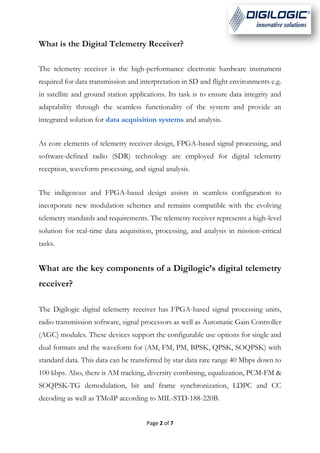 Telemetry Receiver from Digilogic Systems | PDF