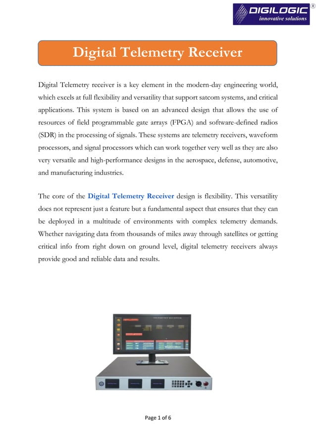 Digital Telemetry Receiver from Digilogic Systems | PDF