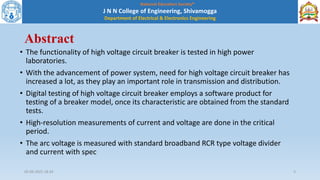 Digital testing of high voltage circuit breaker seminar ppt | PDF ...