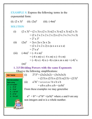 Digital textbook -EXPONENTS AND POWERS | DOCX