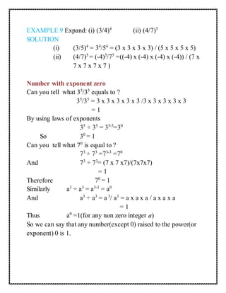 Digital textbook -EXPONENTS AND POWERS | DOCX