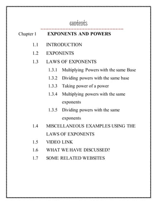 Digital textbook -EXPONENTS AND POWERS | DOCX