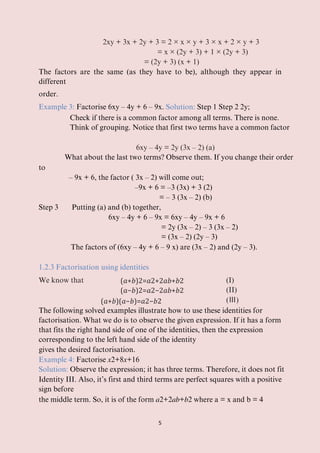 Digital text Mathematics Factorisation BEd | PDF