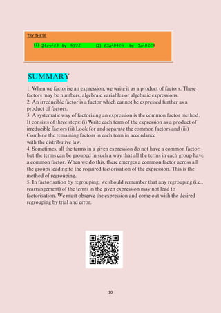 Digital text Mathematics Factorisation BEd | PDF