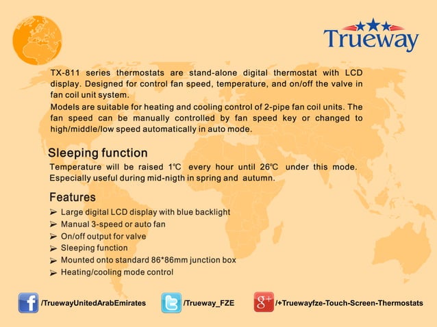 Digital Thermostat | Trueway | TX811 | ODP