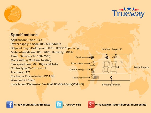 Digital Thermostat | Trueway | TX811 | ODP