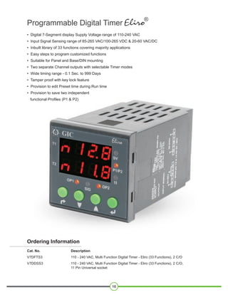 Programmable Digital Timer Switch | Cyclic Timer | Programmable Timers - GIC India | PDF