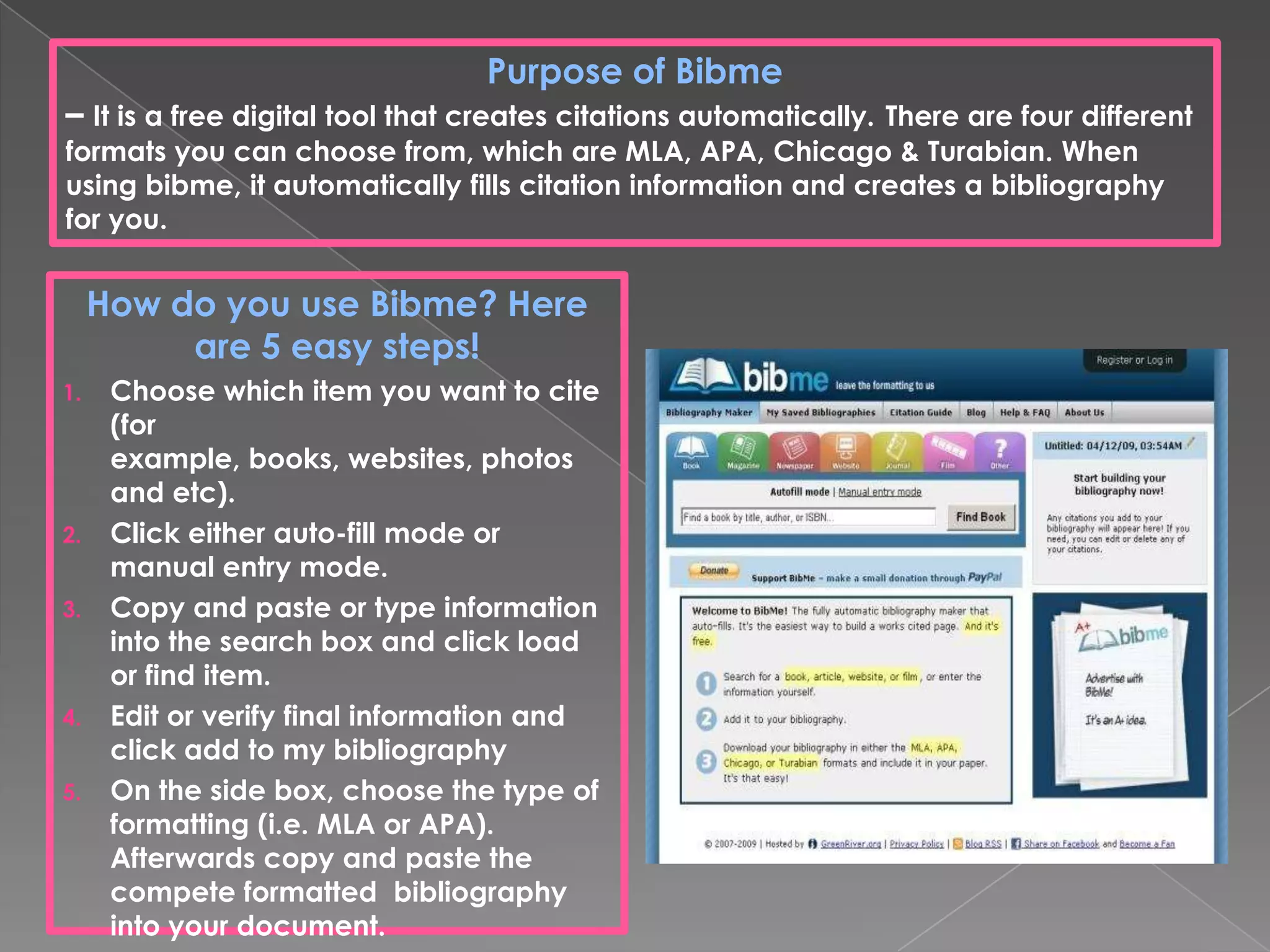 Digital tool bibme | PPTX