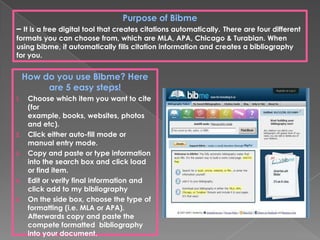 Digital tool bibme | PPTX