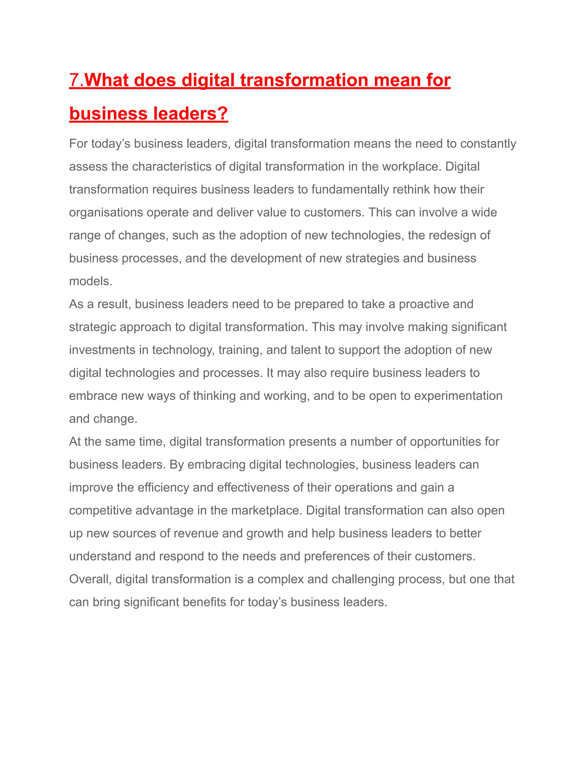 The Future of Business: Trends in Digital Transformation | PDF