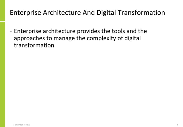 Digital Transformation And Enterprise Architecture | PDF