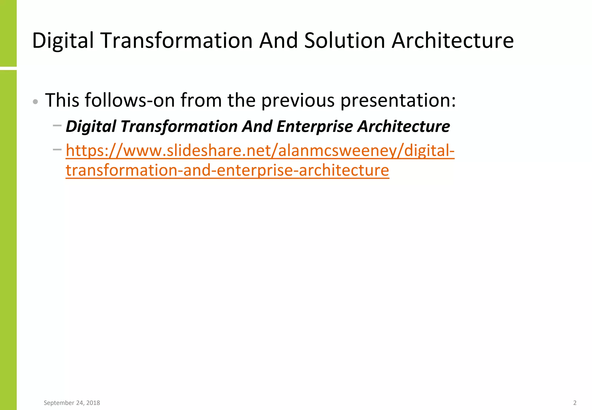 Digital Transformation And Solution Architecture | PDF