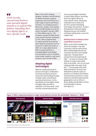 Nike: From Separate Digital Initiatives to Firm-Level Transformation | PDF