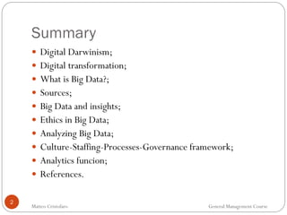 Big data and digital transformation | PDF