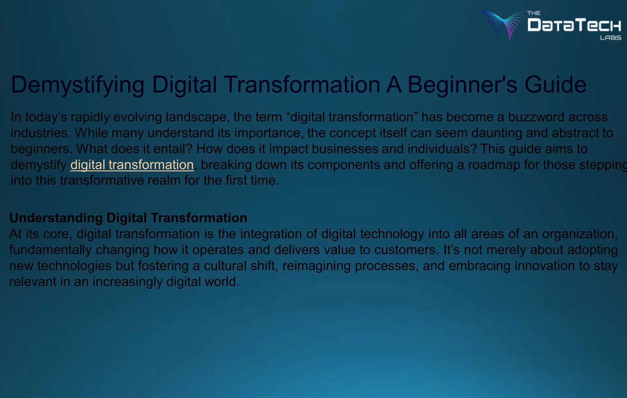 Demystifying Digital Transformation A Beginner's Guide | PDF | Business | Business and Finance
