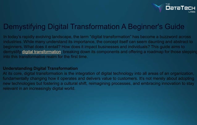 Demystifying Digital Transformation A Beginner's Guide | PDF | Business ...