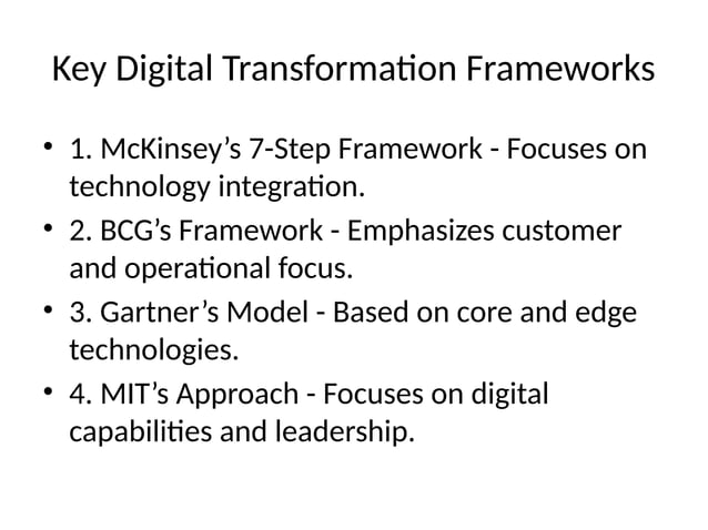 Digital Transformation Framework Presentation Pptx Business I T Business