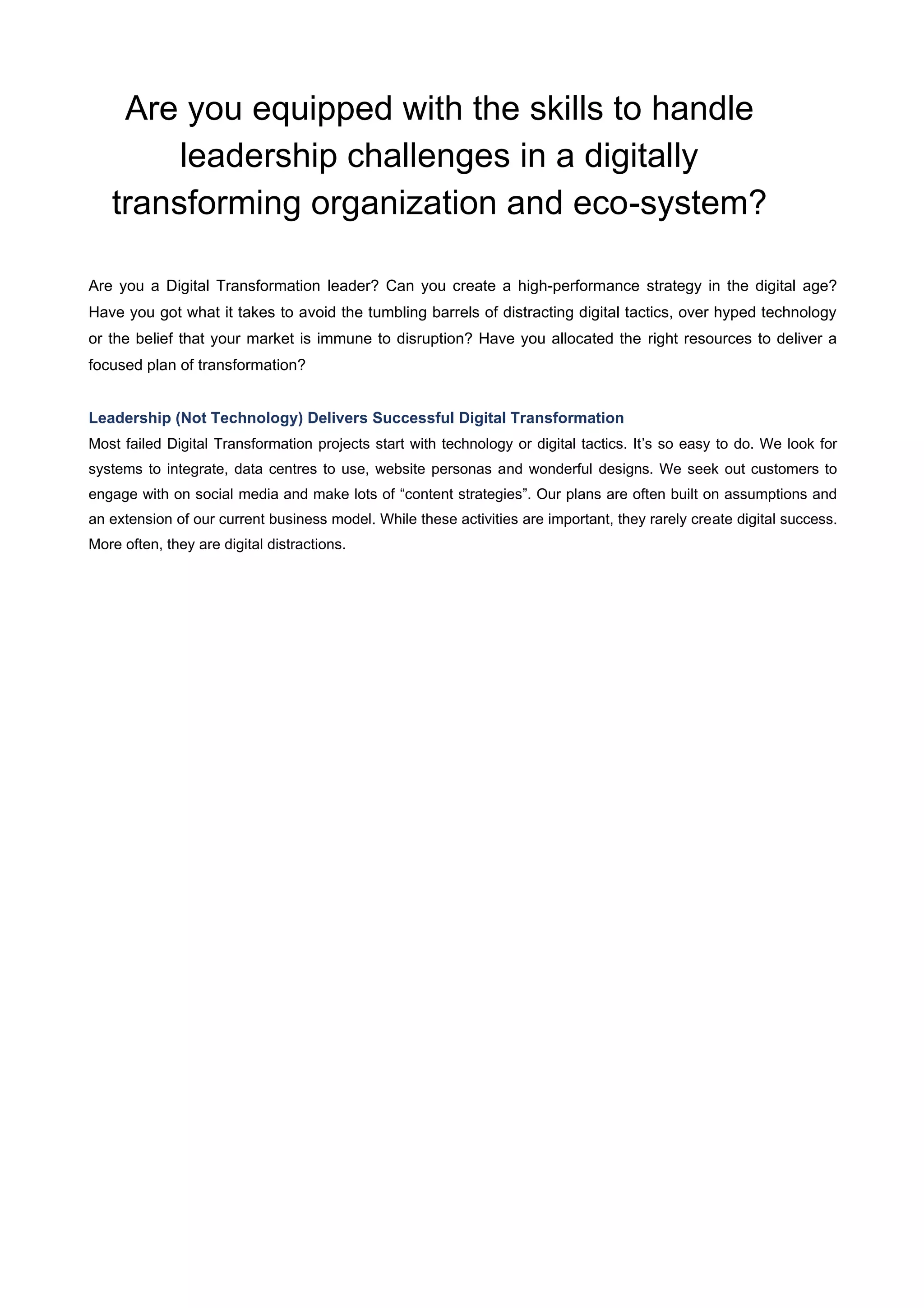 Digital transformation guide and checklist 2020 | PDF