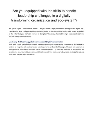 Digital transformation guide and checklist 2020 | PDF