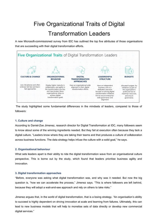 Digital transformation guide and checklist 2020 | PDF