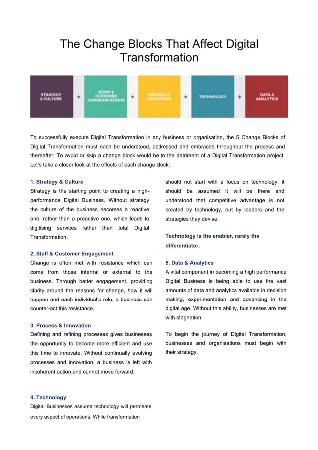 Digital transformation guide and checklist 2020 | PDF