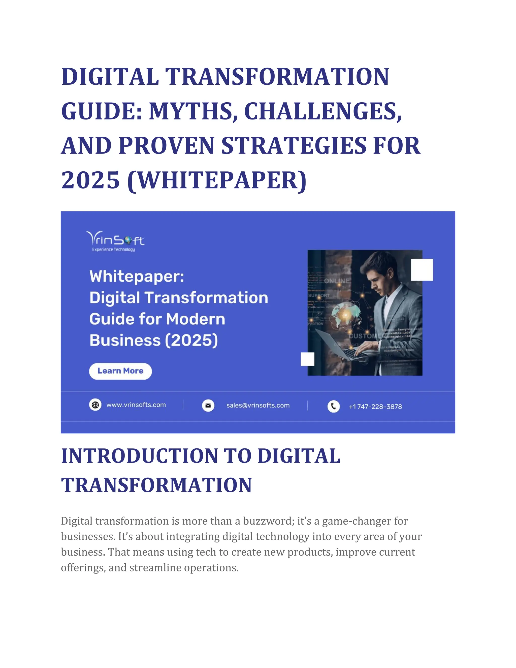 Digital Transformation Guide: Myths, Challenges, and Proven Strategies for 2025 (Whitepaper ...