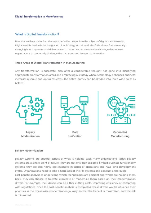 Digital Transformation in Manufacturing - A Whitepaper by RapidValue Solutions | PDF