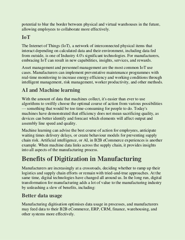 Digital Transformation in Manufacturing Industry | PDF