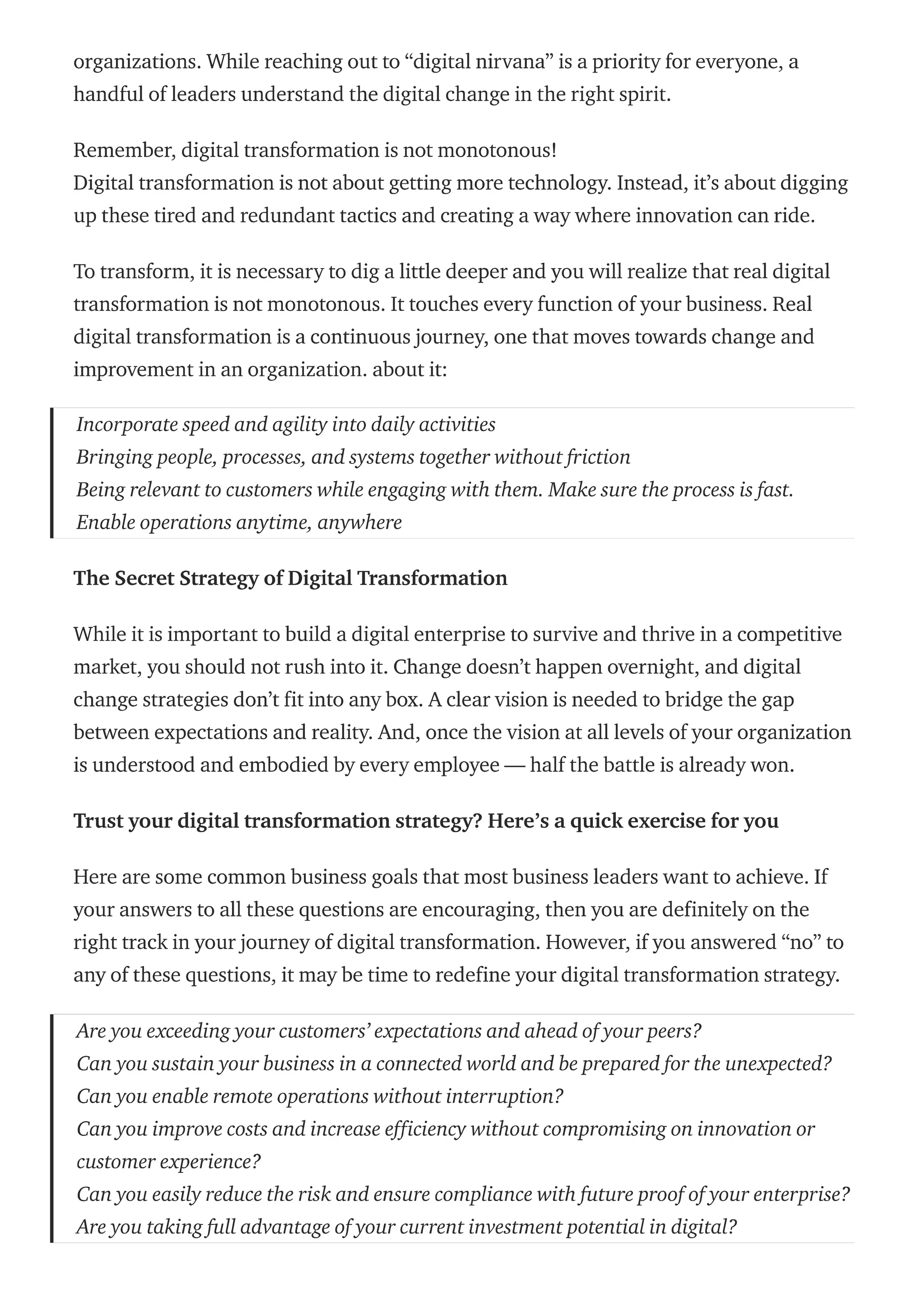 Digital transformation is a journey, not a destination | PDF