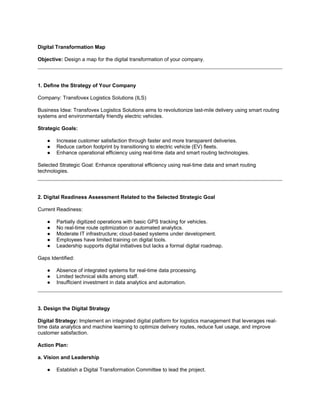 Digital Transformation Map - Delivery of the final project evaluated by ...