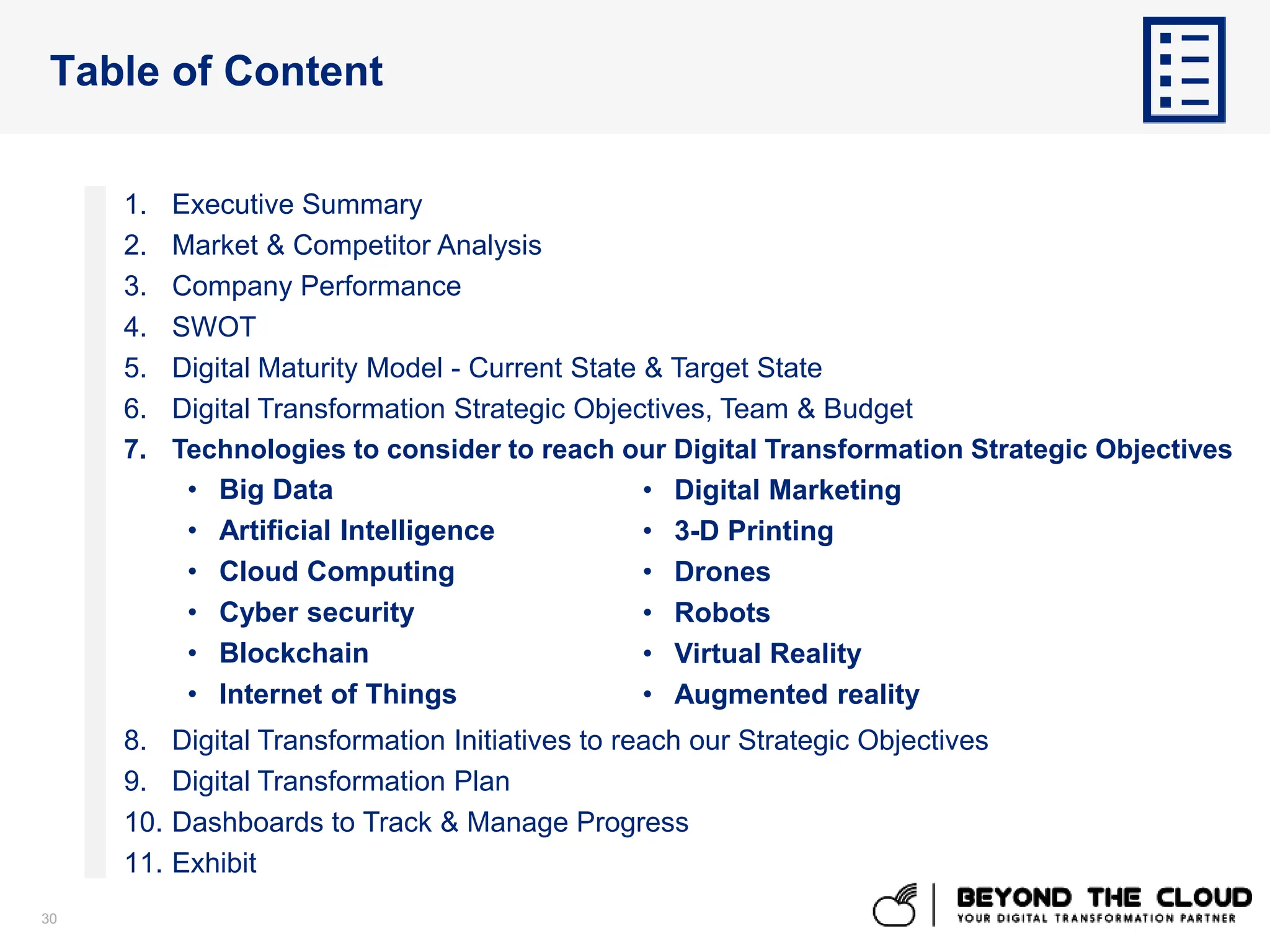 Digital Transformation Strategy & Plan Templates - www.beyondthecloud ...