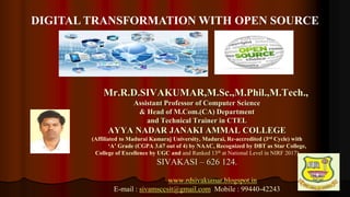 Digital Transformation with Open Source - R.D.Sivakumar | PPT