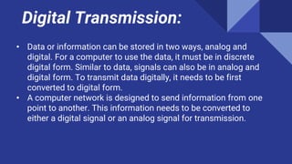 Digital transmission & analog Digital to conversion | PPTX
