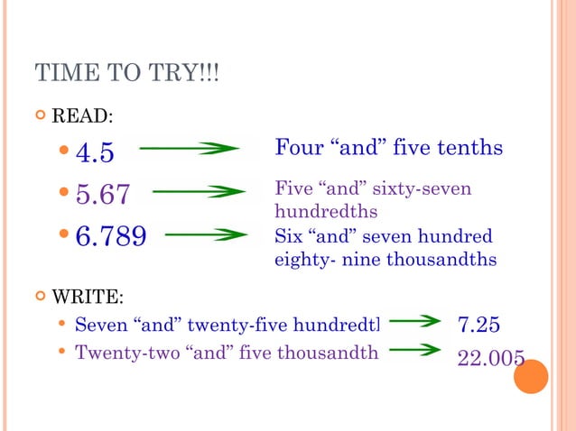 Place Value and Decimals | PPT
