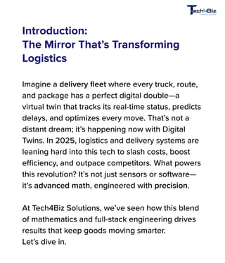 Digital Twins Transforming Logistics with AI & Cloud | PDF