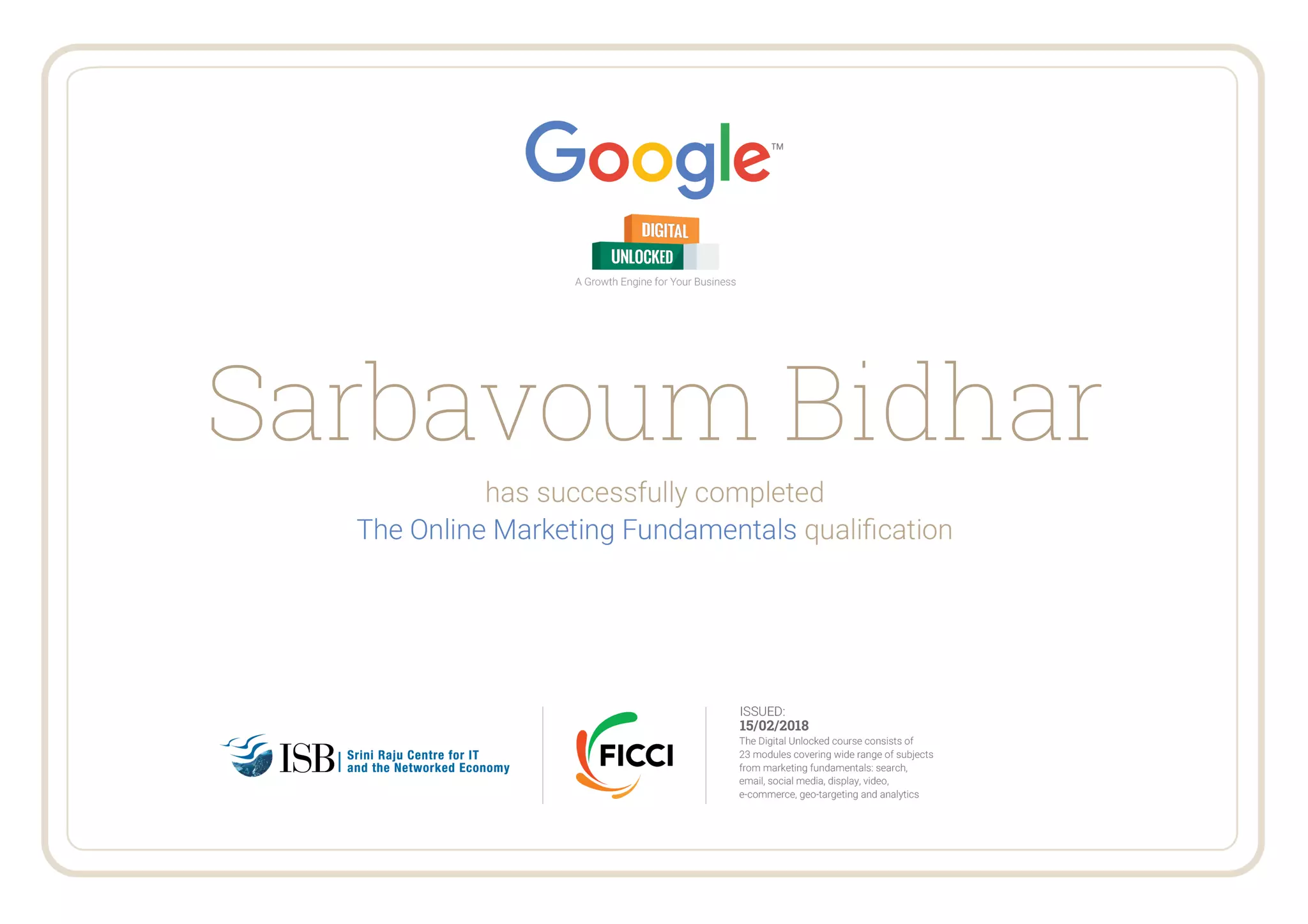 Digital unlocked certification | PDF