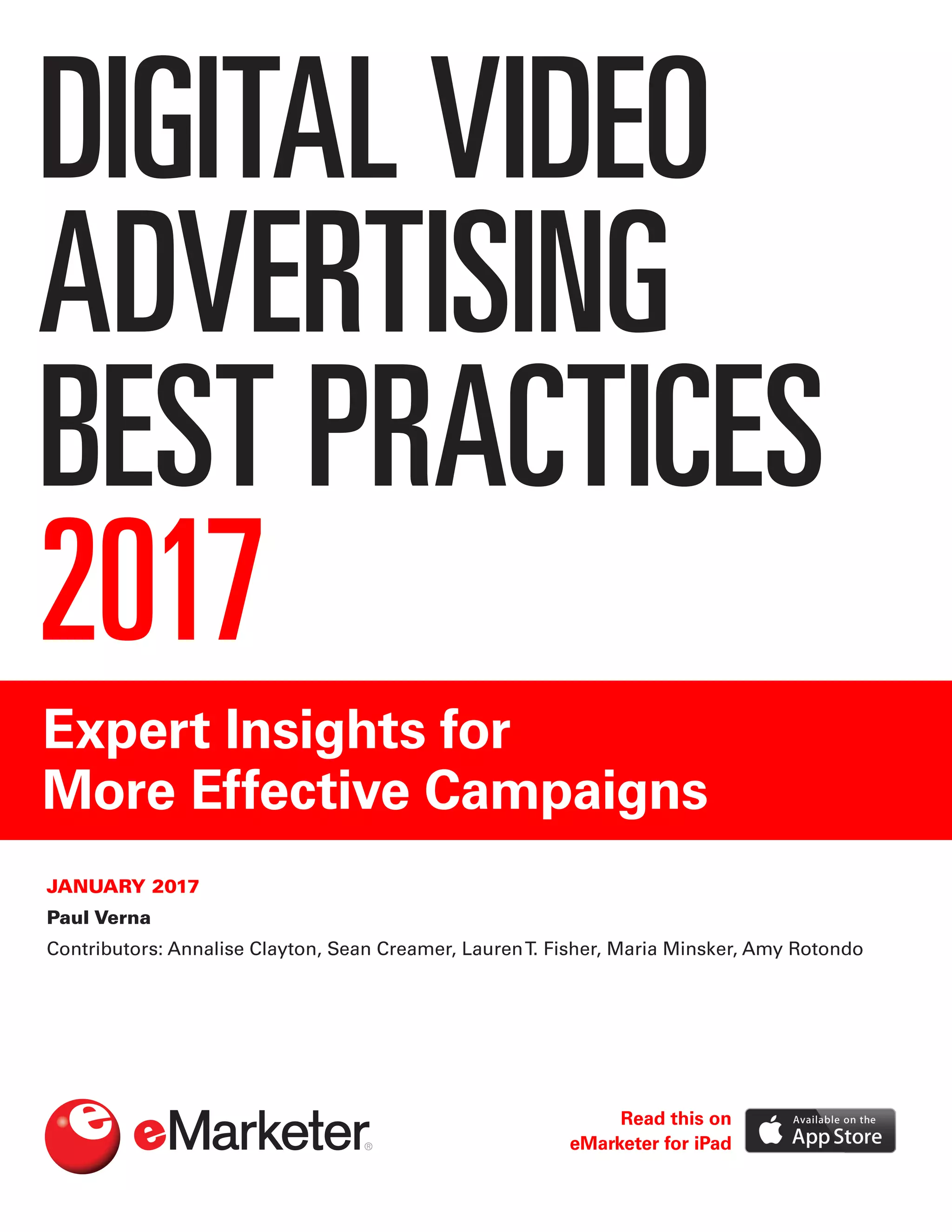 eMarketer Report: Digital Video Advertising Best Practices 2017 | PDF