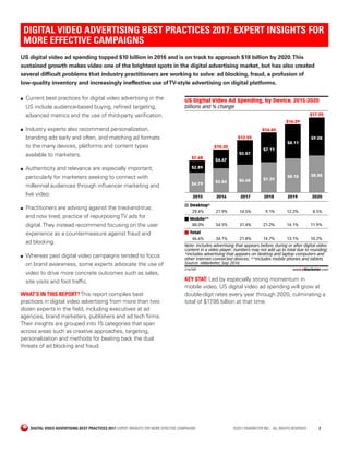 eMarketer Report: Digital Video Advertising Best Practices 2017 | PDF