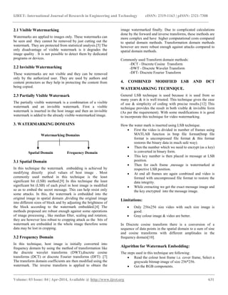 Digital video watermarking using modified lsb and dct technique | PDF
