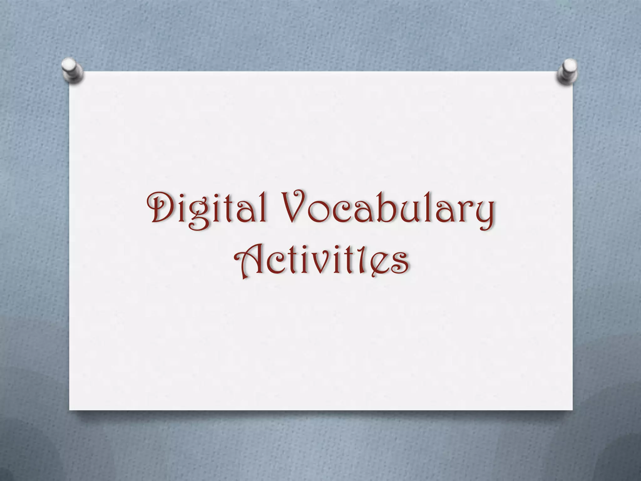 Digital vocabulary | PPTX