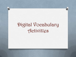 Digital vocabulary | PPTX