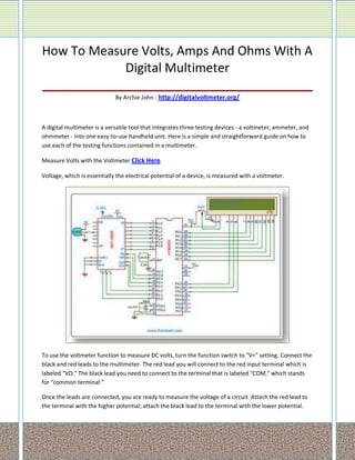 Digital voltmeter | PDF | Consumer Electronics | Technology & Computing