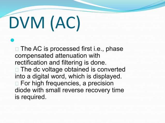Digital voltmeter (DVM) and its Classification | PPTX | Digital Audio | Computer Software and ...